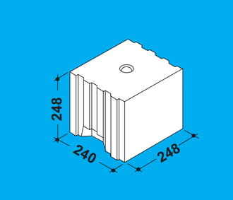 E.Bayer KS R Planblockstein 8DF/24 248x240x248 mm, Kalksandstein, Nut ...