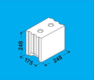 E.Bayer KSL R Planblockstein 6DF/17,5 248x175x248 mm, Kalksandstein ...