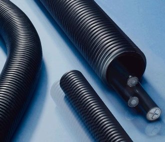 PE-HD Kabelschutzrohr DN 50 50 m/Ring, mit Muffe, schwarz, außen ...